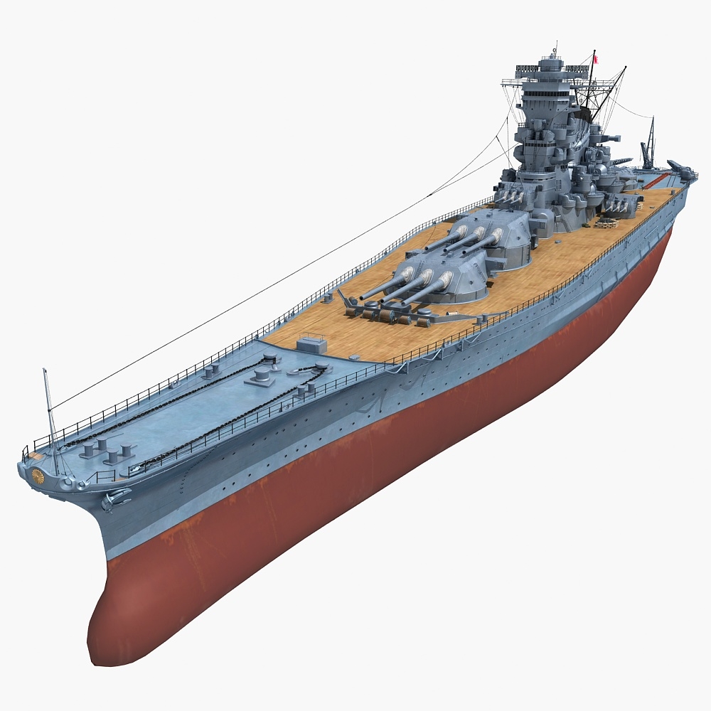 Japanese yamato musashi 1942 3D model - TurboSquid 1352374