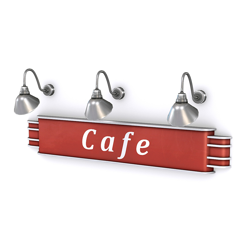 3D cafe signs model - TurboSquid 1244787