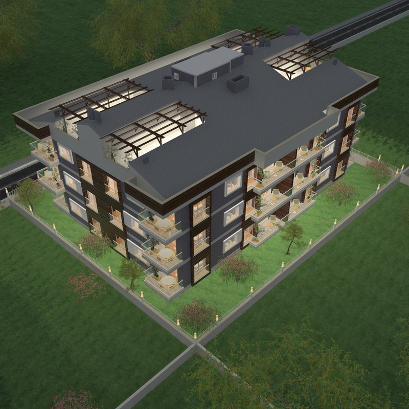 Apartment building revit 3D model - TurboSquid 1358289