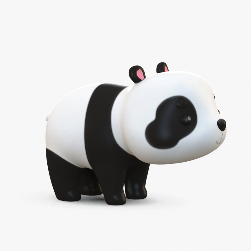 Cute cartoon panda bear model - TurboSquid 1351074