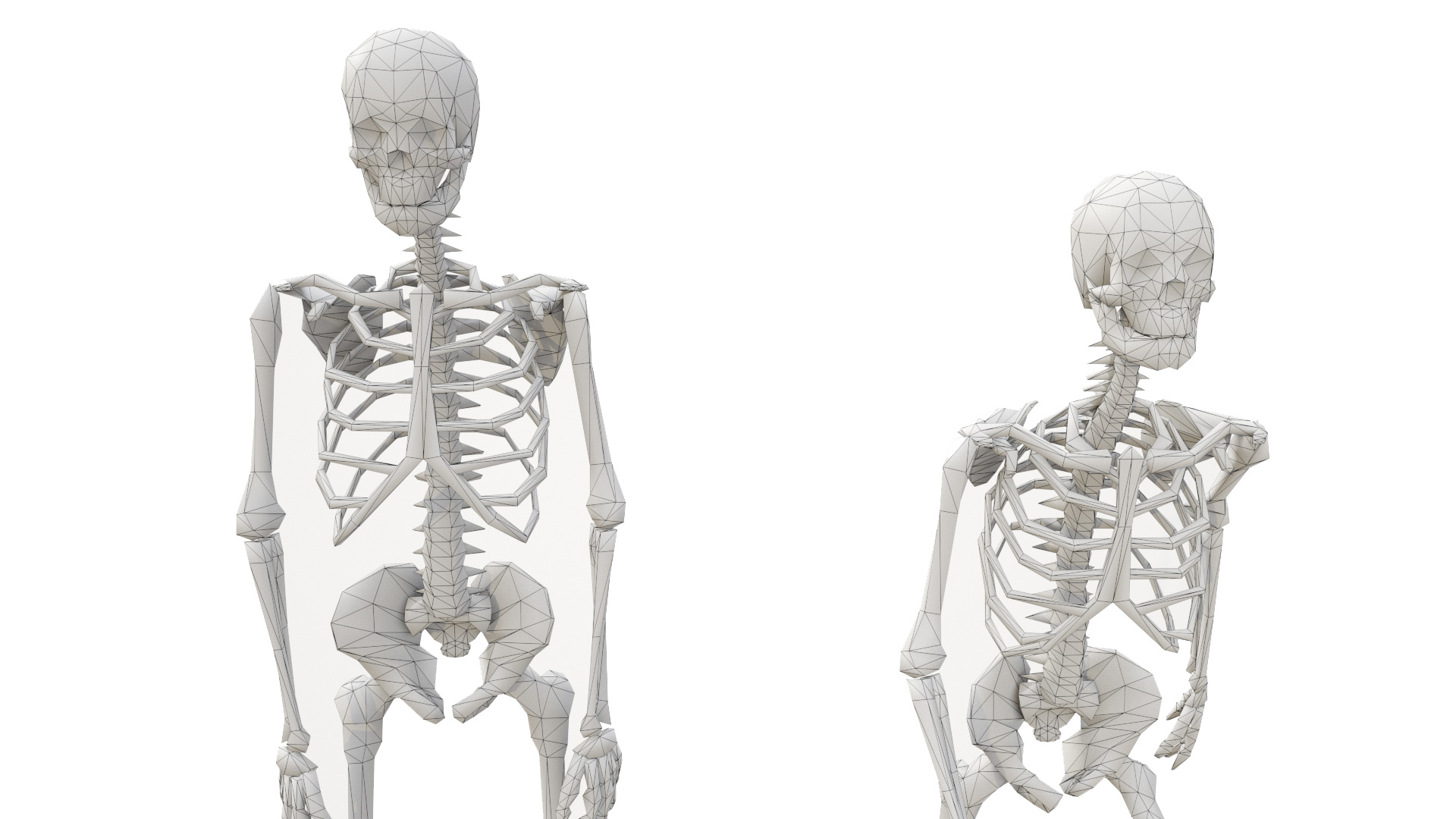 modèle 3D de Squelette debout Poses - Modèle 3D Low-Poly - TurboSquid ...