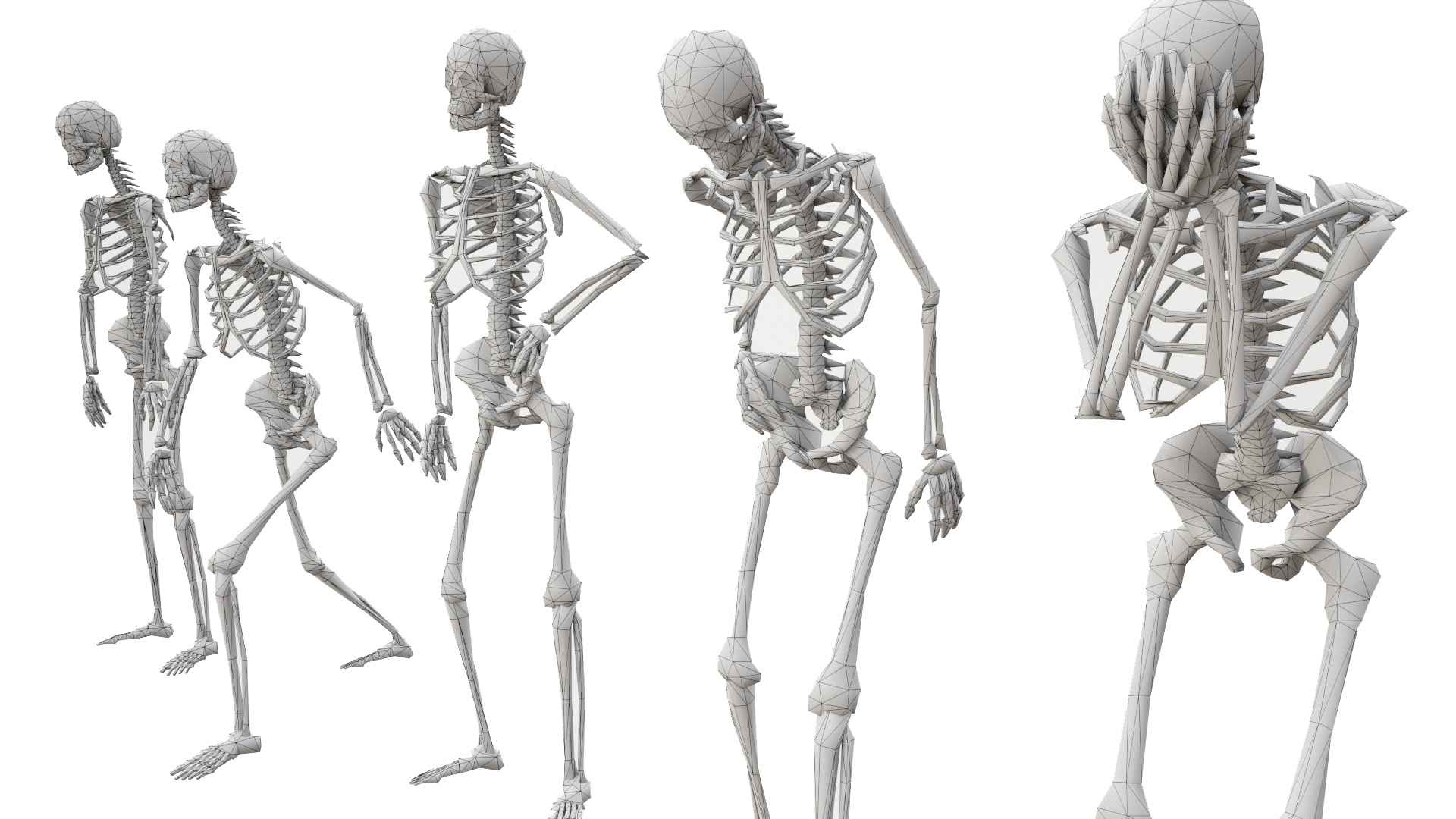 Standing poses low-poly skeletons model - TurboSquid 1353351