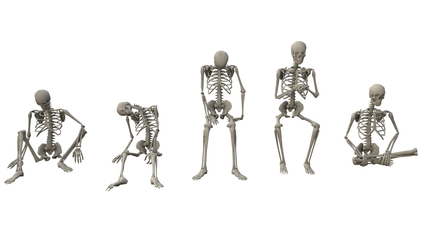 Sitting poses low-poly skeletons 3D model - TurboSquid 1353377