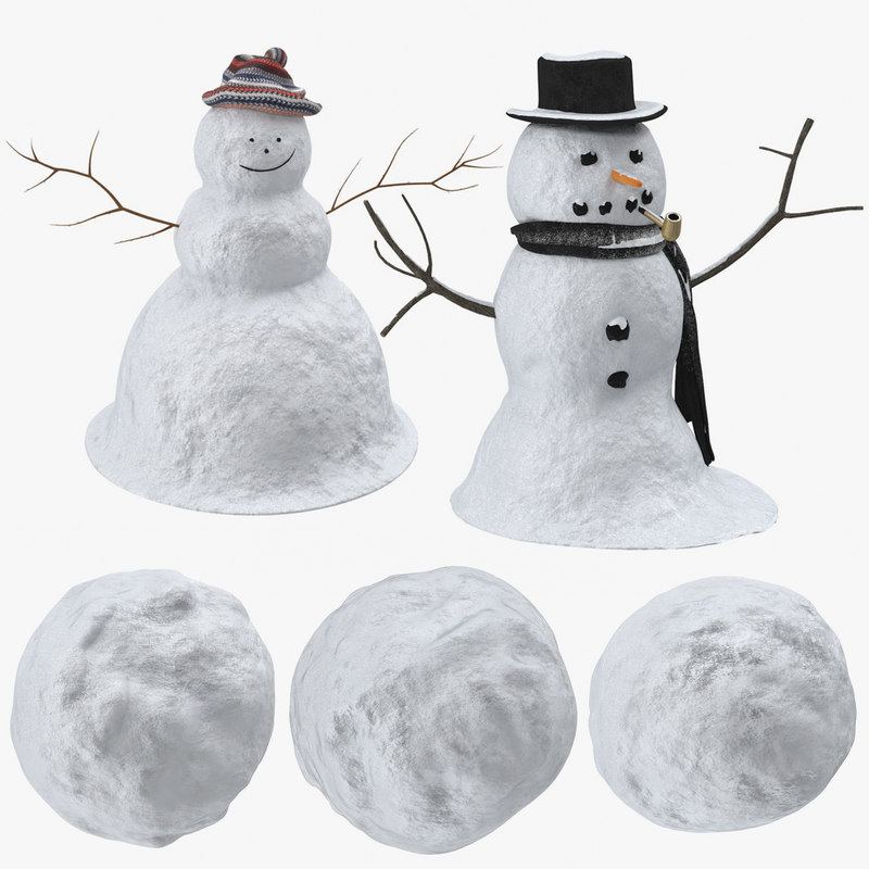 Snowmen snowballs 3D model - TurboSquid 1356542