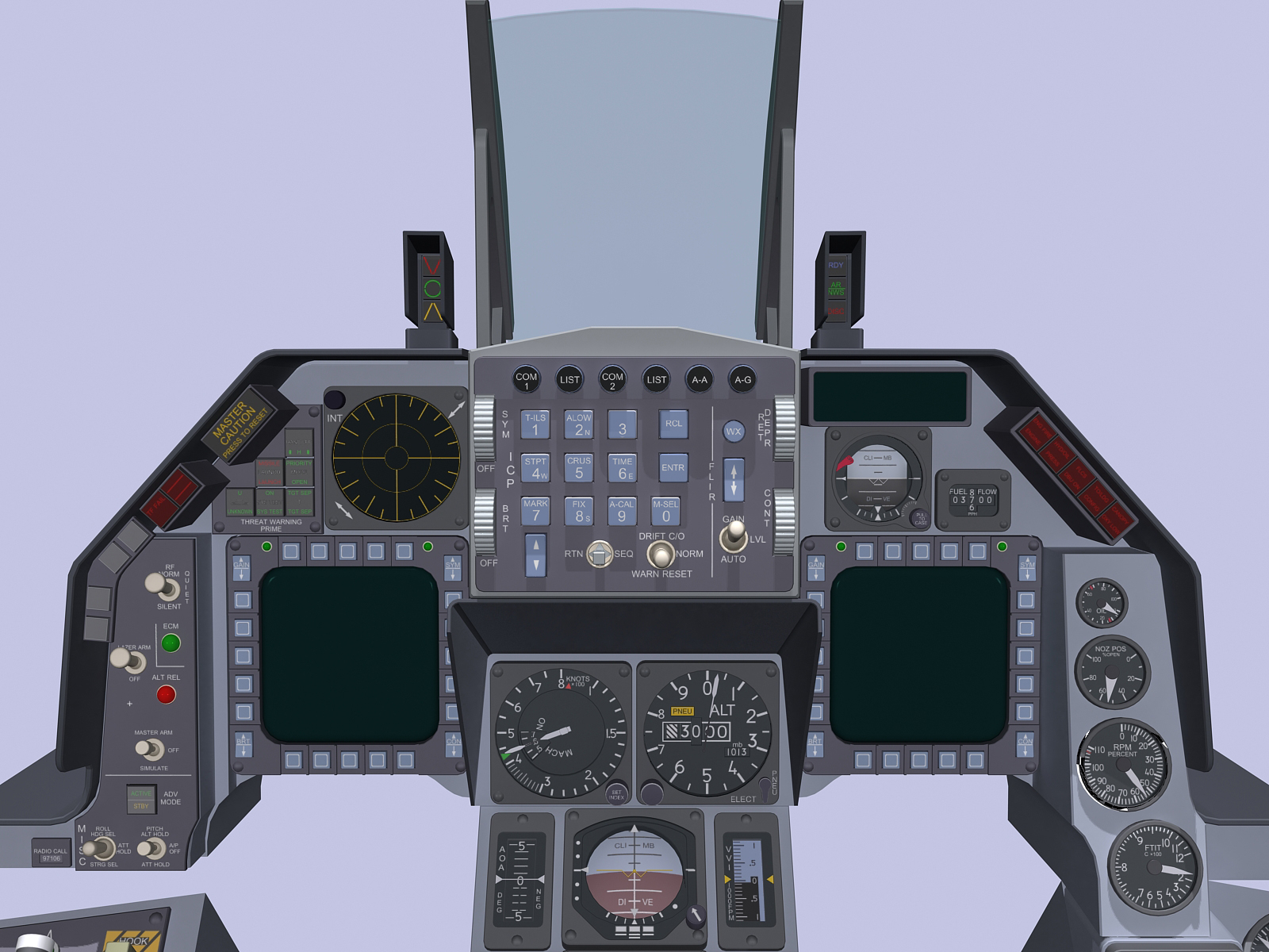 f-16 cockpit 3d model