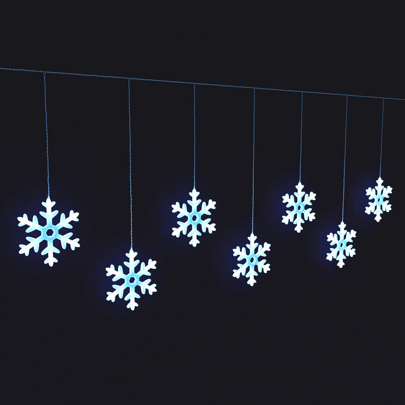 3D model led garland snowflakes animation - TurboSquid 1354026