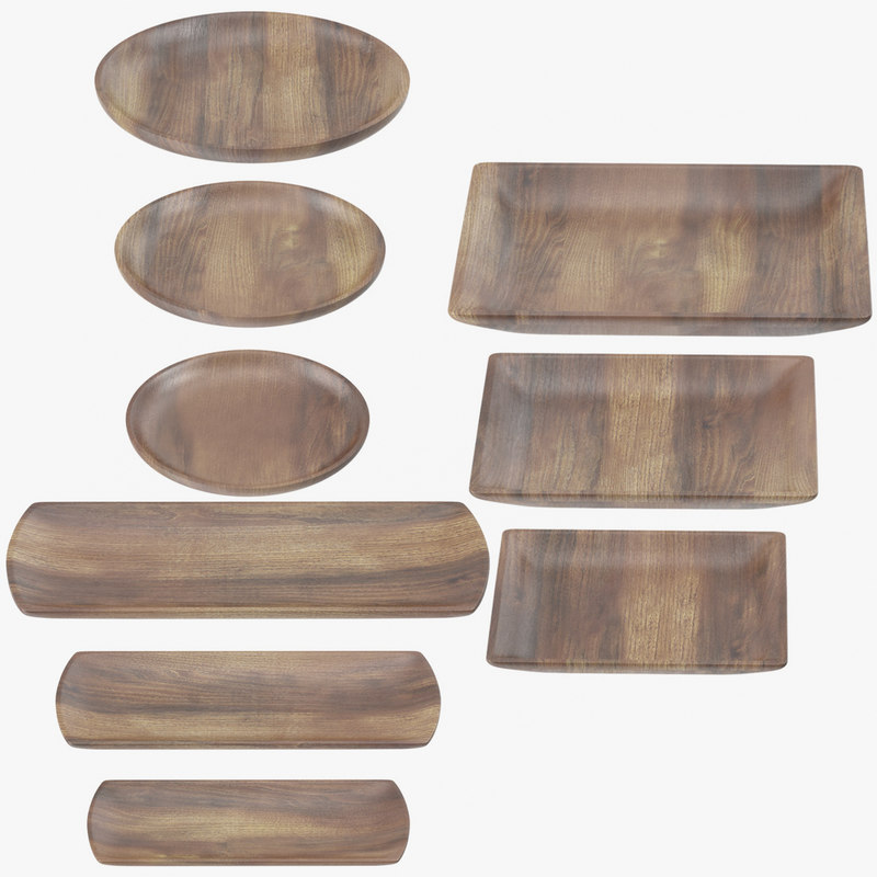 Wooden serving plates 3D - TurboSquid 1358710