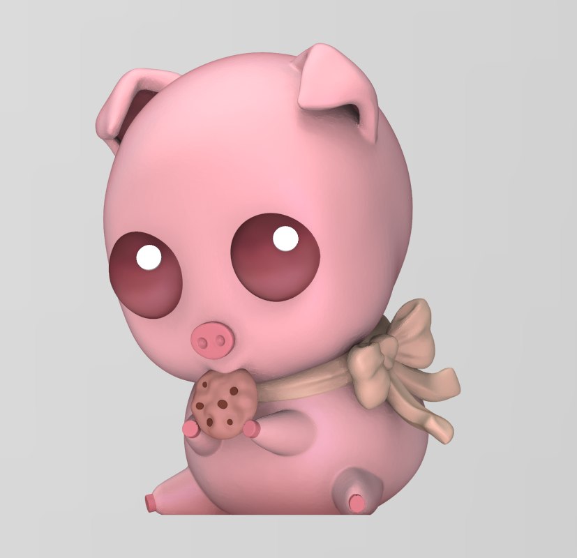 3D chibi cute pig model - TurboSquid 1354643