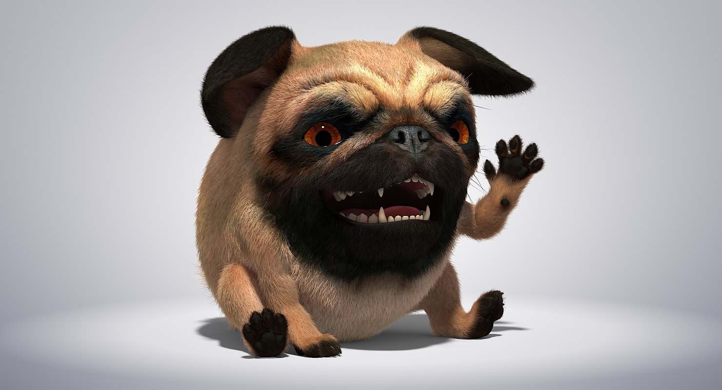 Character rig pug 3D model - TurboSquid 1354808