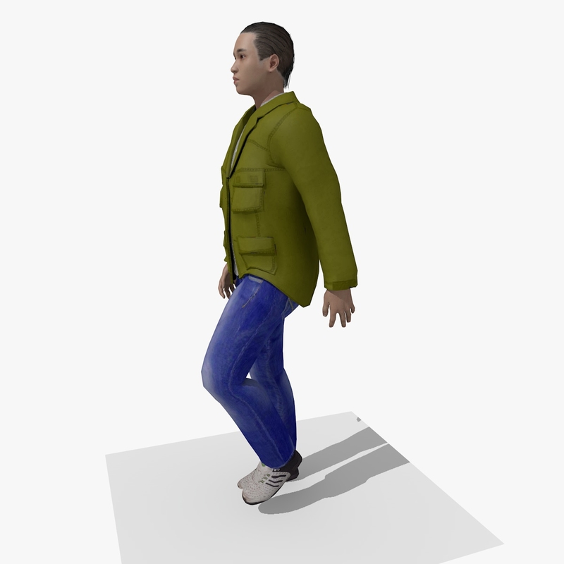 3D model casual walking facial expression - TurboSquid 1356684