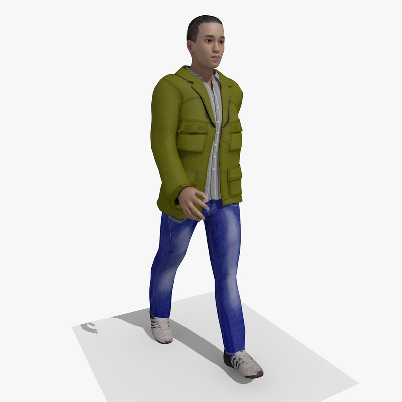 3D model casual walking facial expression - TurboSquid 1356684