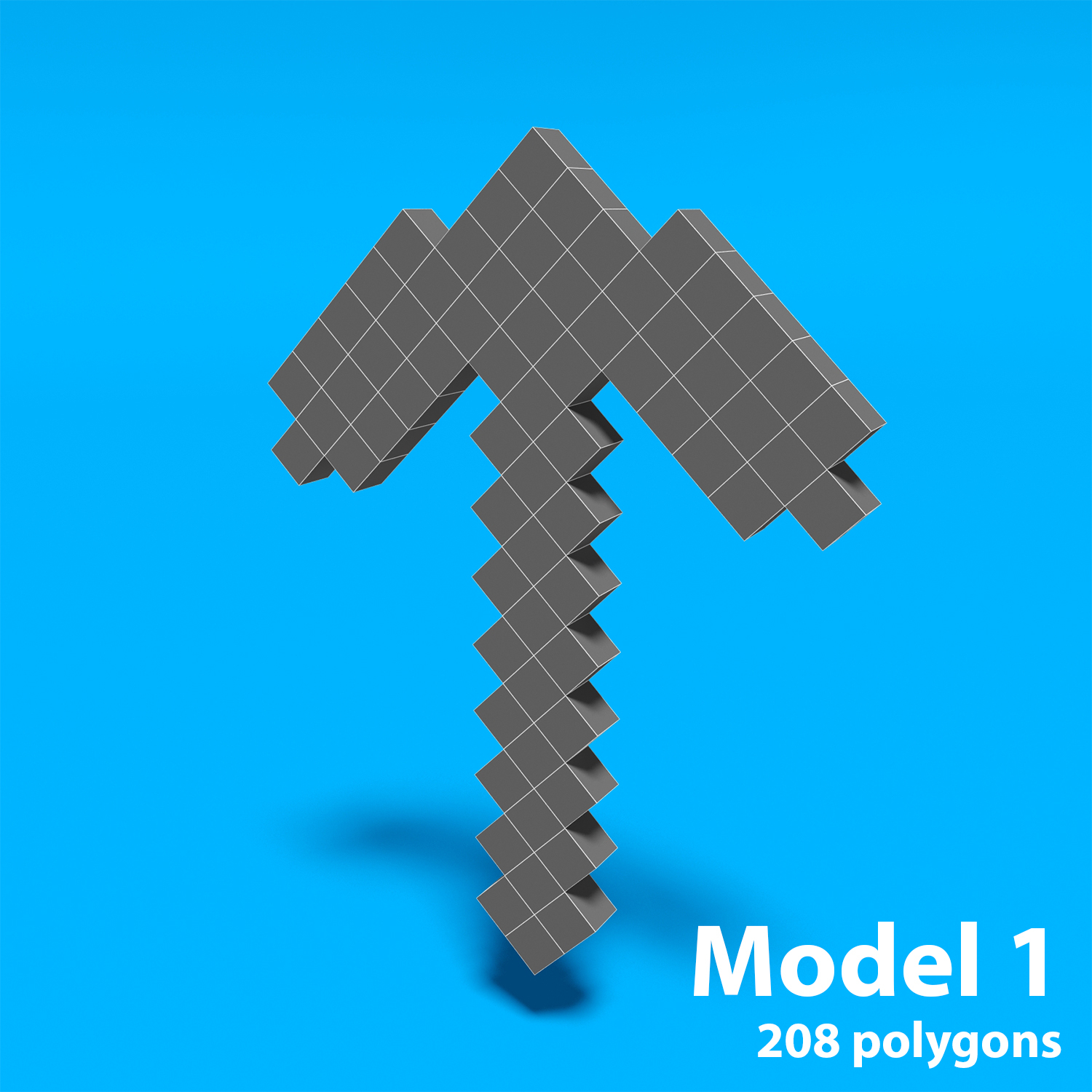 Minecraft pickaxe 3D model - TurboSquid 1357067