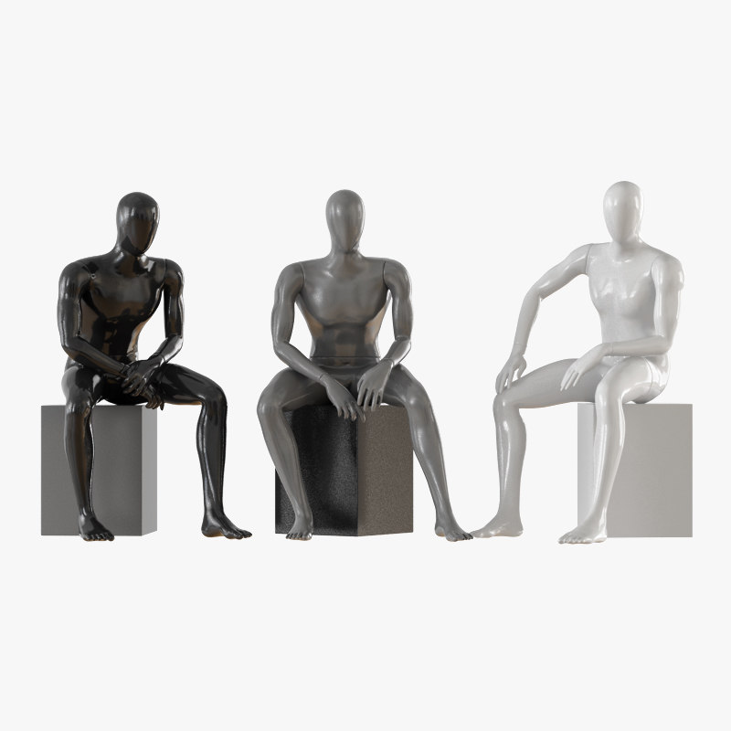 Seated faceless mannequins 3D model - TurboSquid 1356900