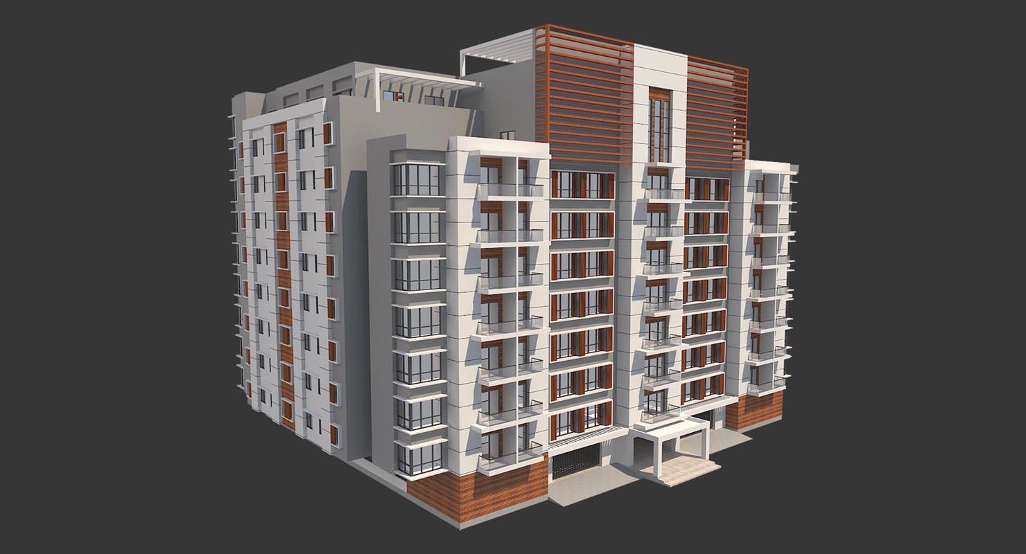 Building apartment 3D model - TurboSquid 1343412