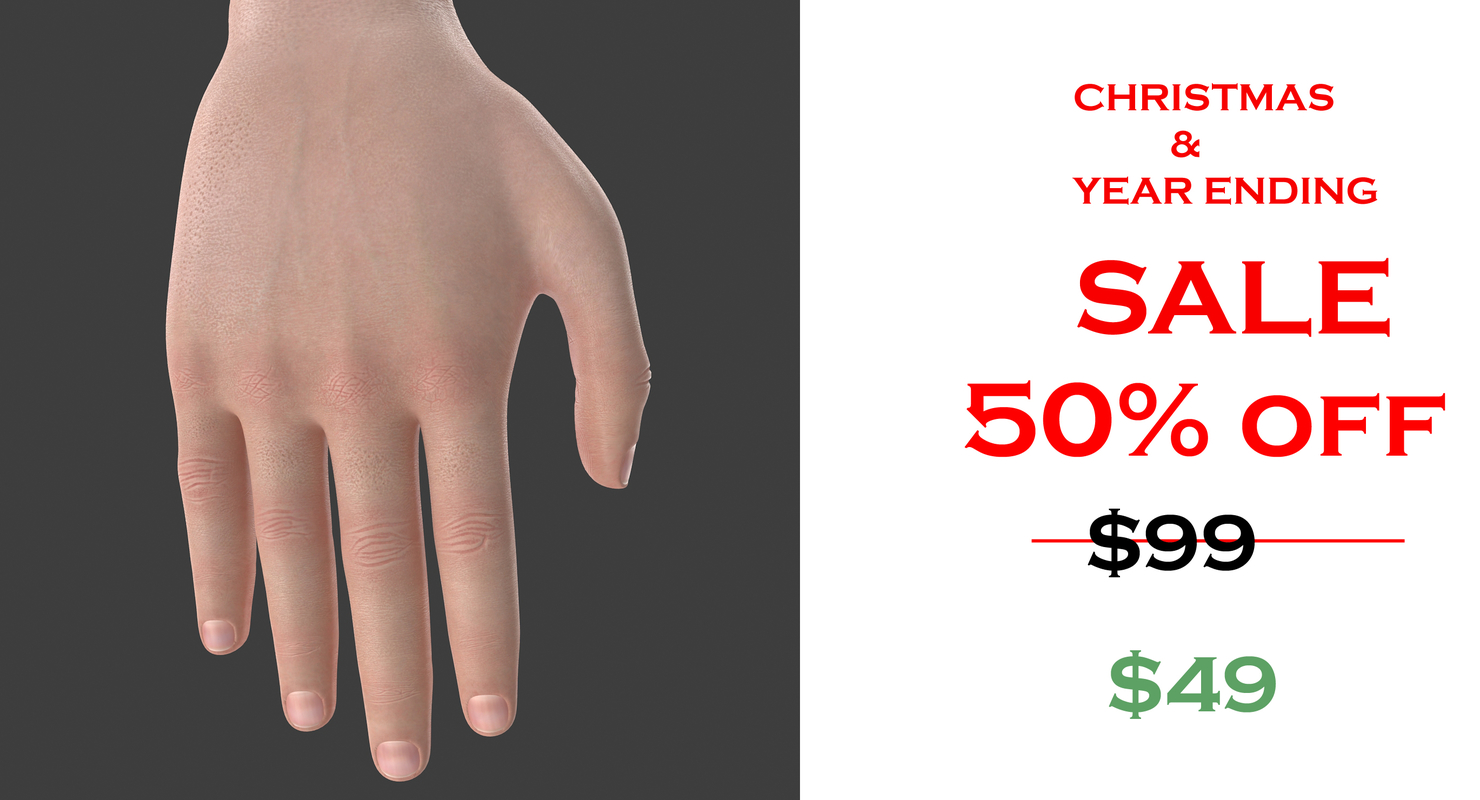 Realistic hand 3D model - TurboSquid 1300744