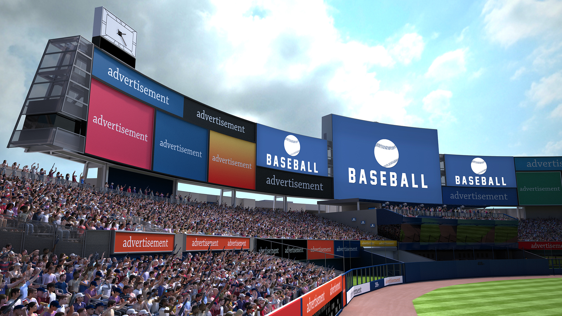 3d yankee stadium audience animations