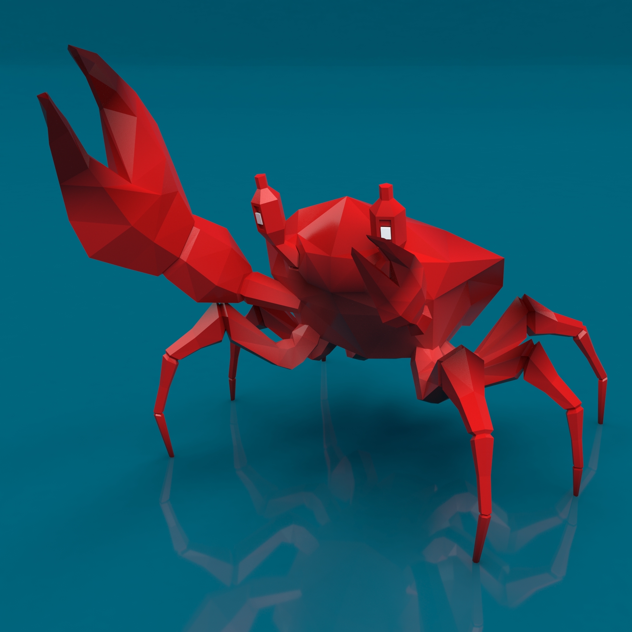 Low-poly cartoon crab 3D model - TurboSquid 1358205