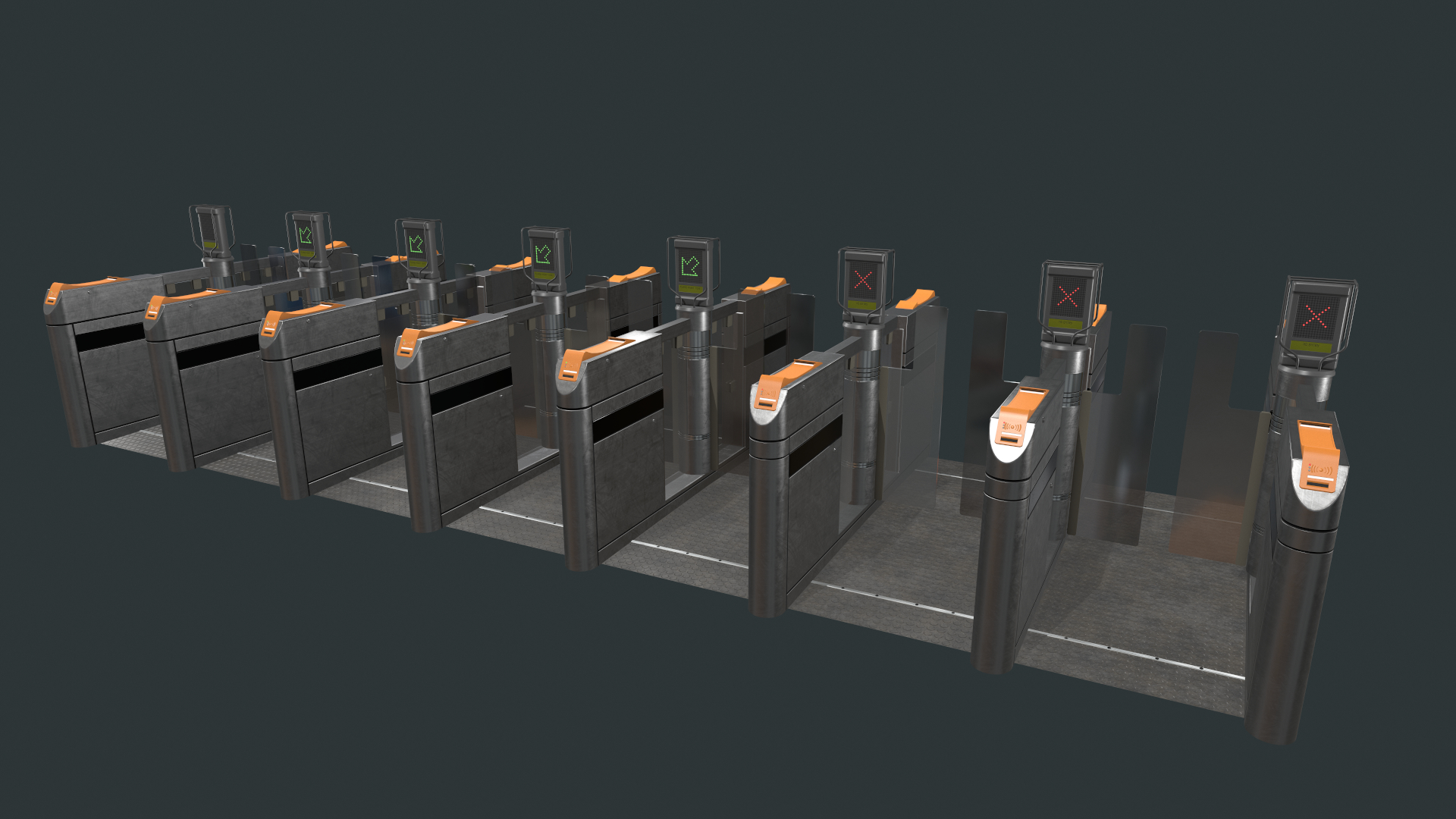 3D model automated ticket barriers - TurboSquid 1358290