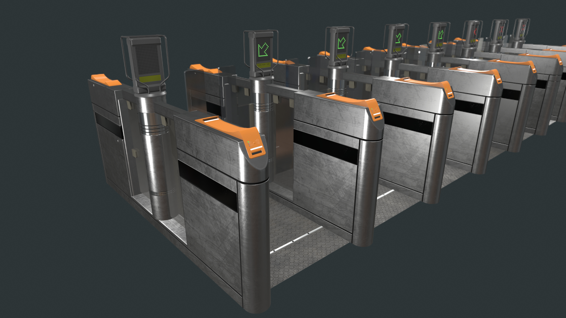 3D model automated ticket barriers - TurboSquid 1358290