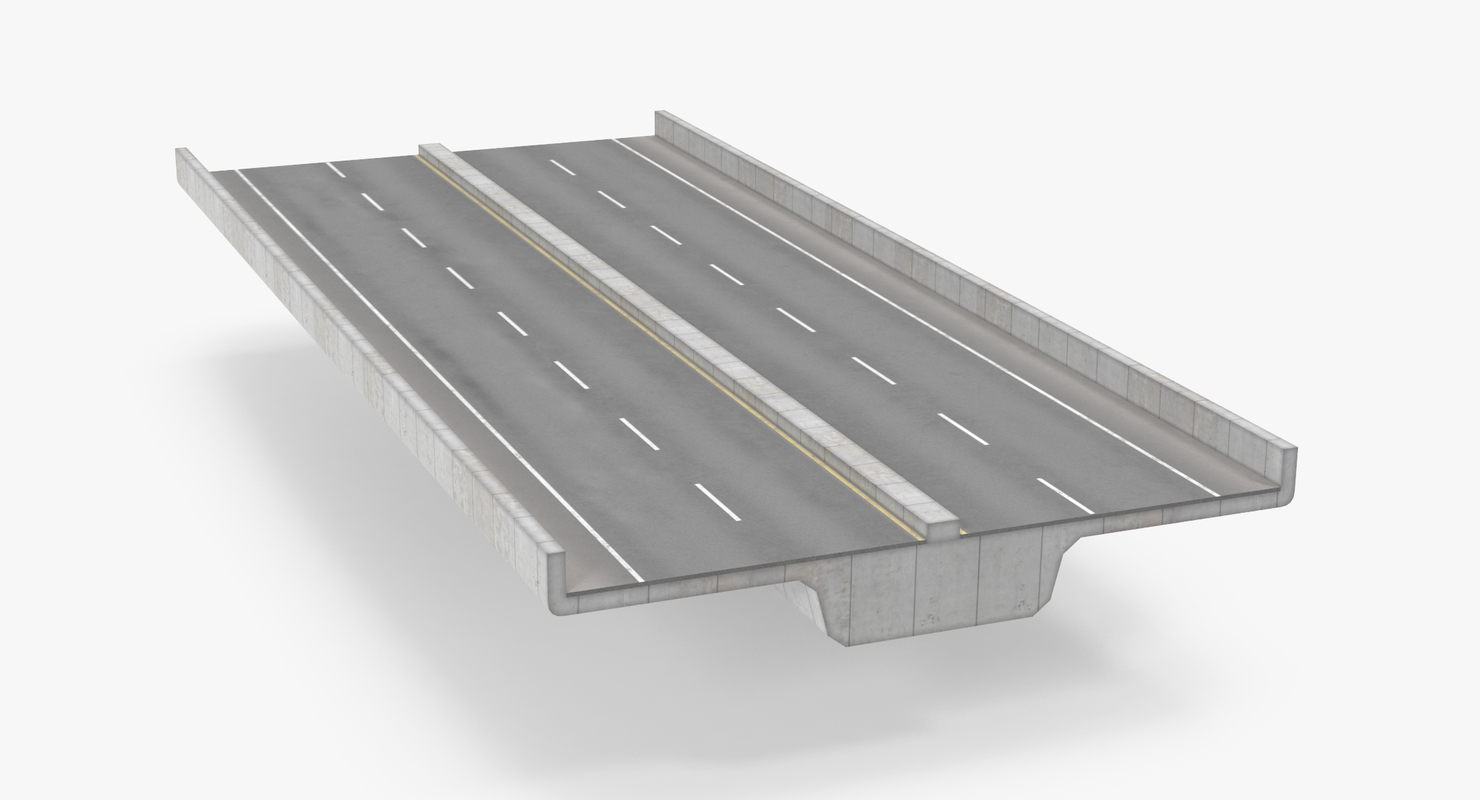 modèle 3D de Routes à deux voies surélevées droites - TurboSquid 1358659