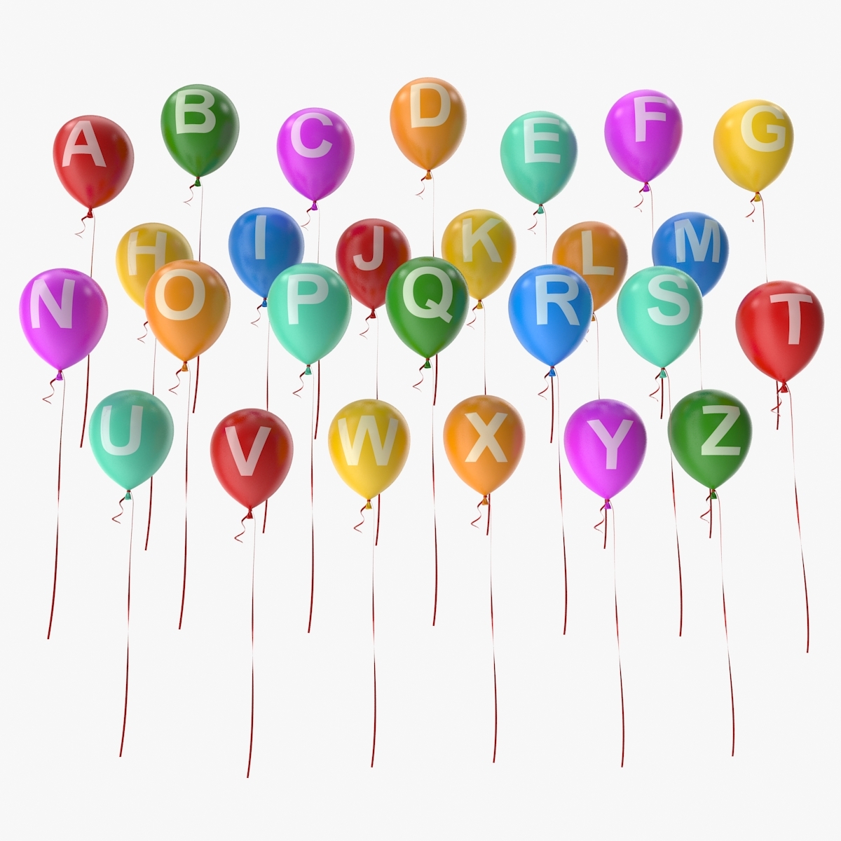 Alphabet balloons model - TurboSquid 1359287
