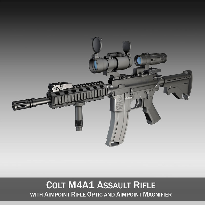 Colt M4A1 SOPMOD Aimpoint3D模型 - TurboSquid 643252