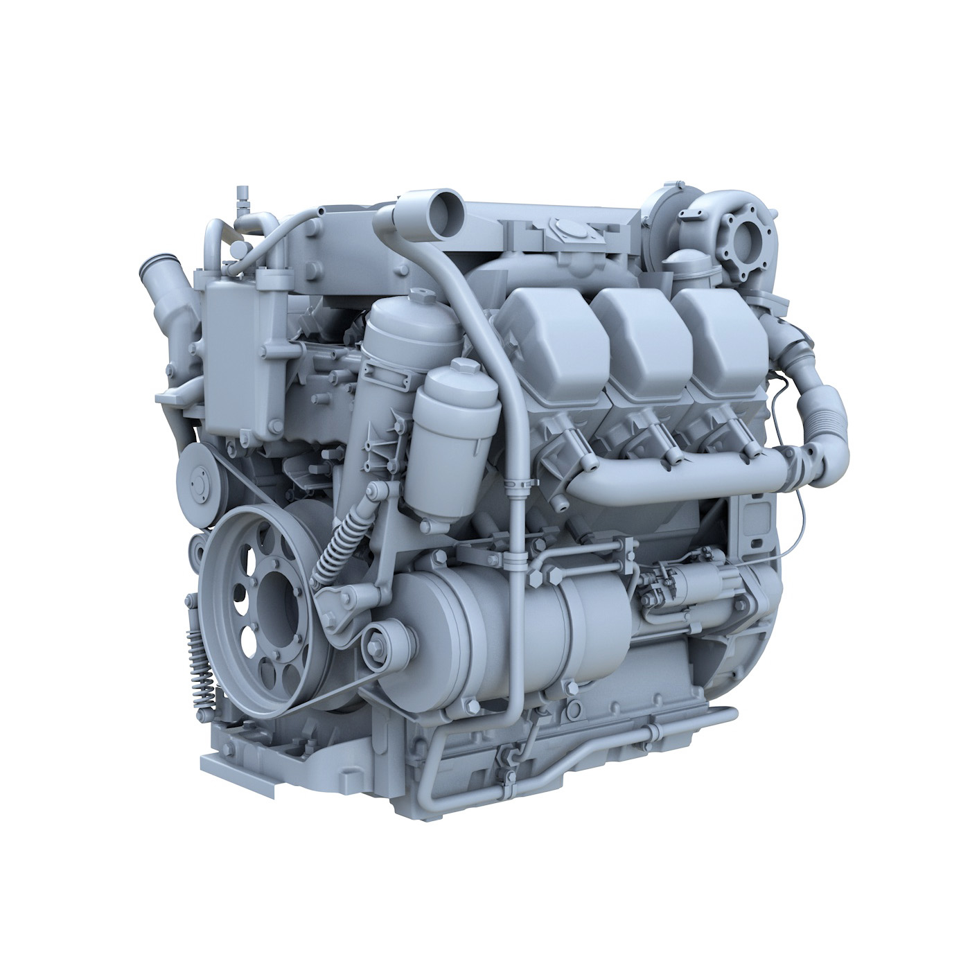 engine diesel truck 3d model