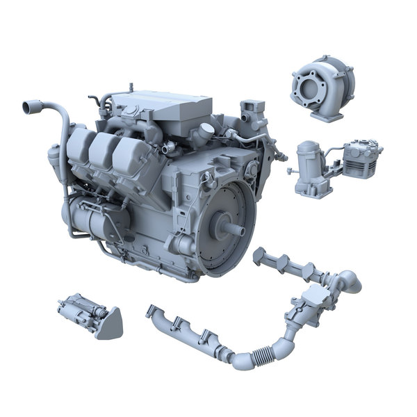 engine diesel truck 3d model