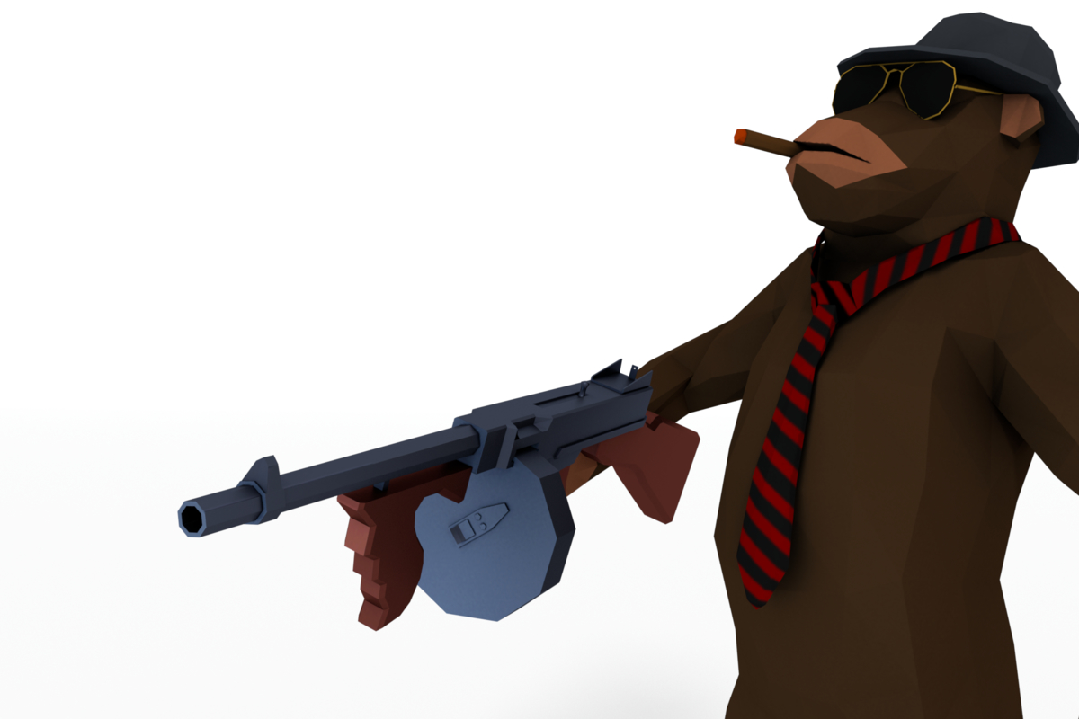 3D monkey gangster model - TurboSquid 1359677