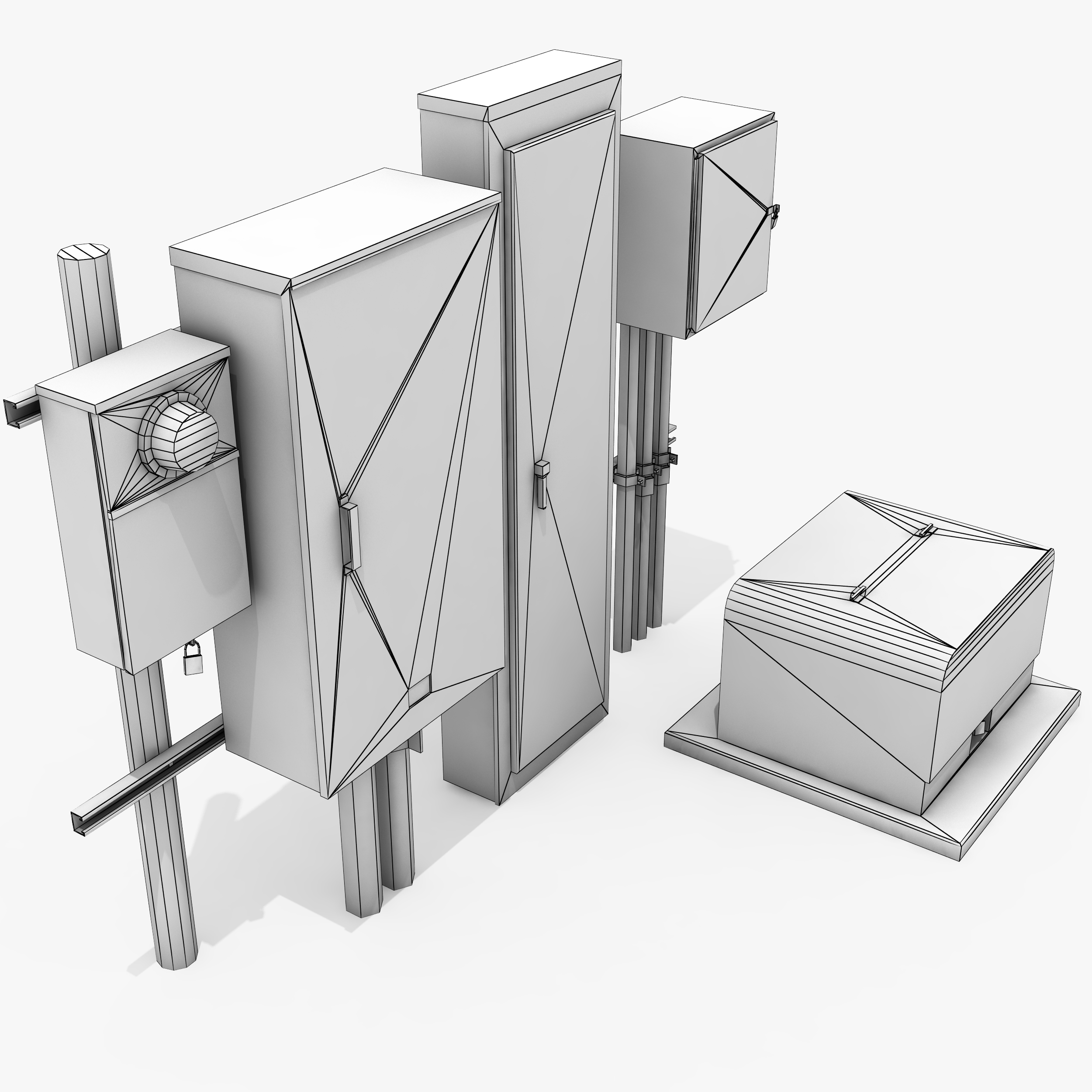 Electrical boxes panel 3D - TurboSquid 1359714