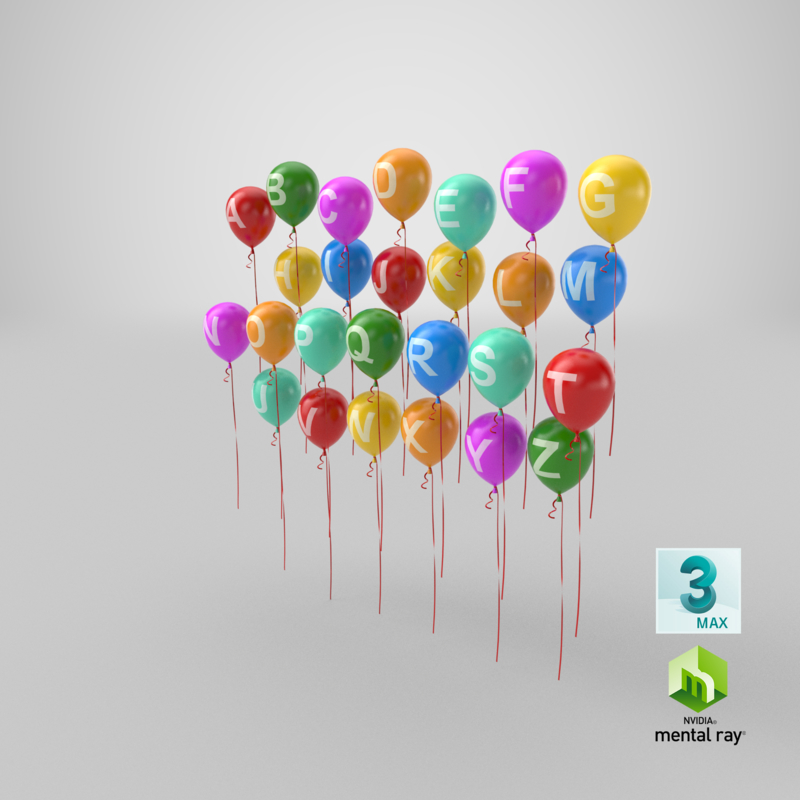 Alphabet balloons model - TurboSquid 1359287