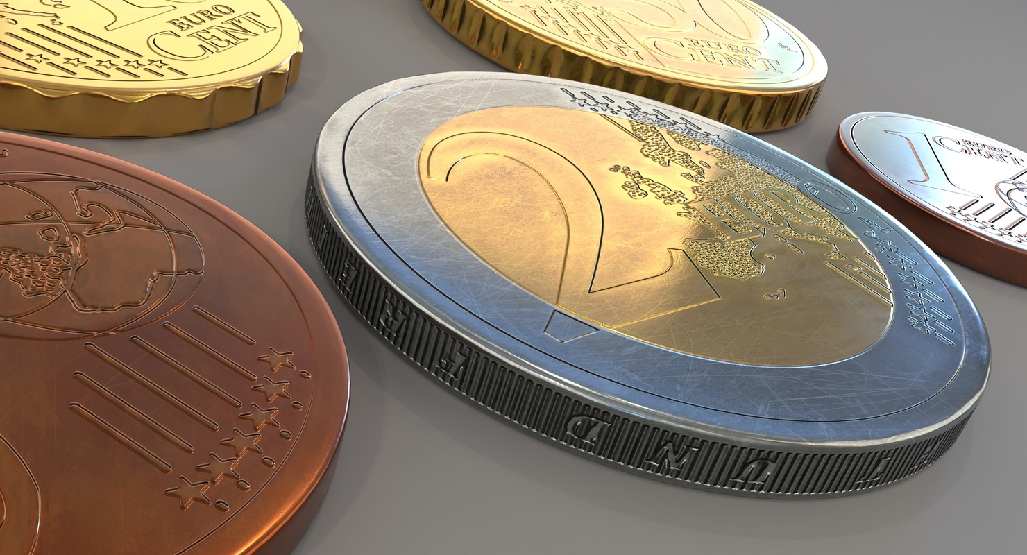 3D blender coins euro model - TurboSquid 1359753