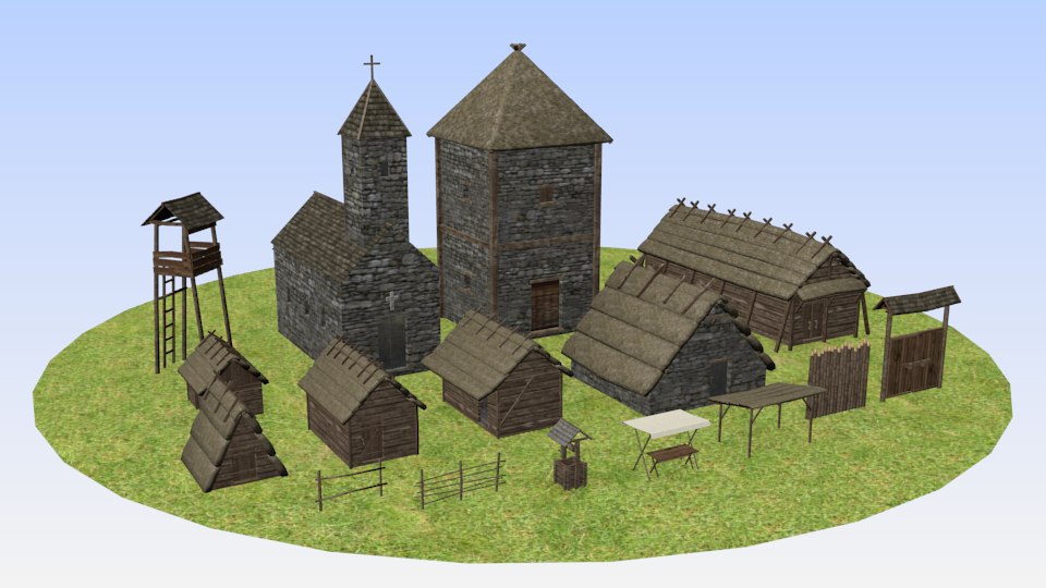 3D model early medieval building house - TurboSquid 1359727