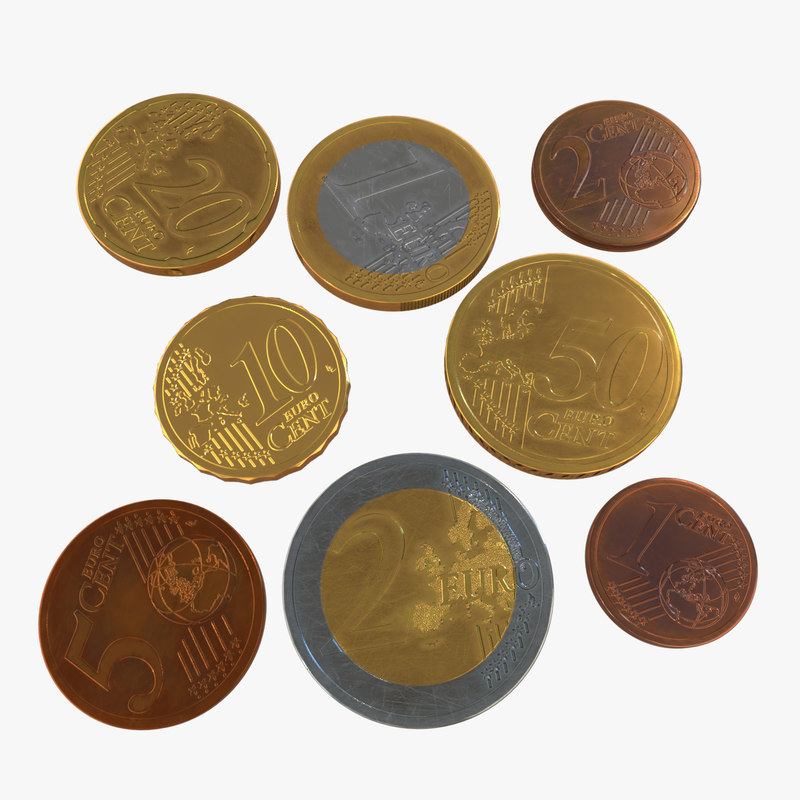 3D blender coins euro model - TurboSquid 1359753
