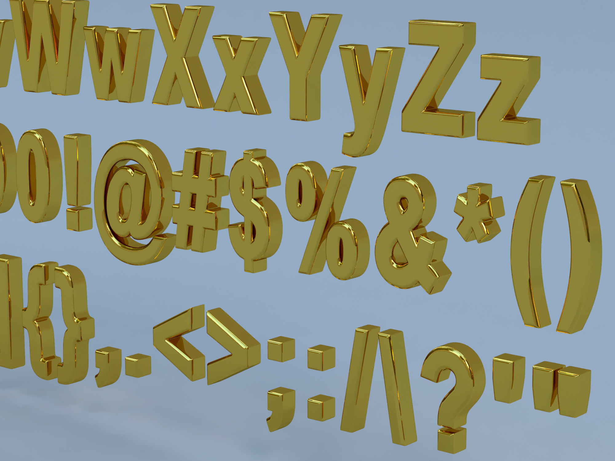 Caracteres alfanuméricos em formato Arial. Modelo 3D - TurboSquid 1360146