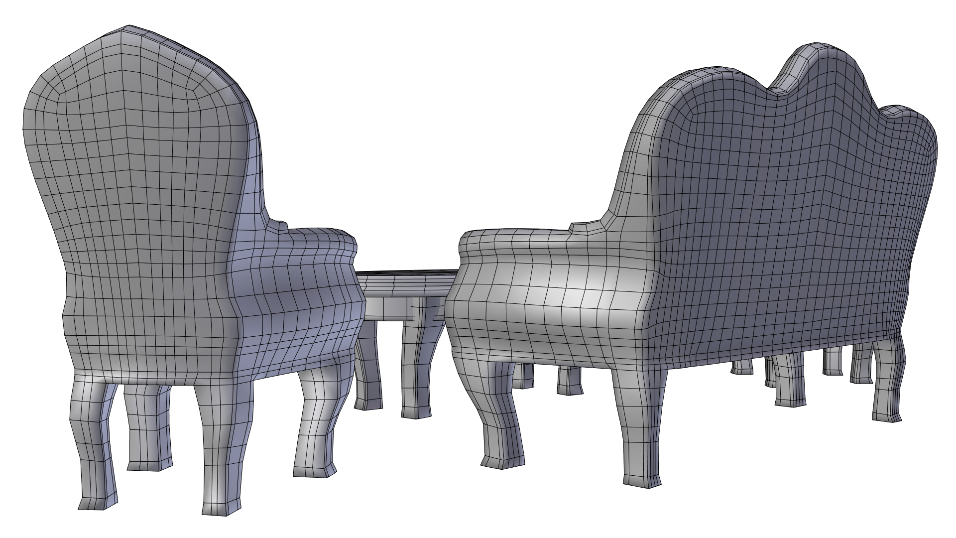 3D model vintage victorian furniture chairs - TurboSquid 1360359
