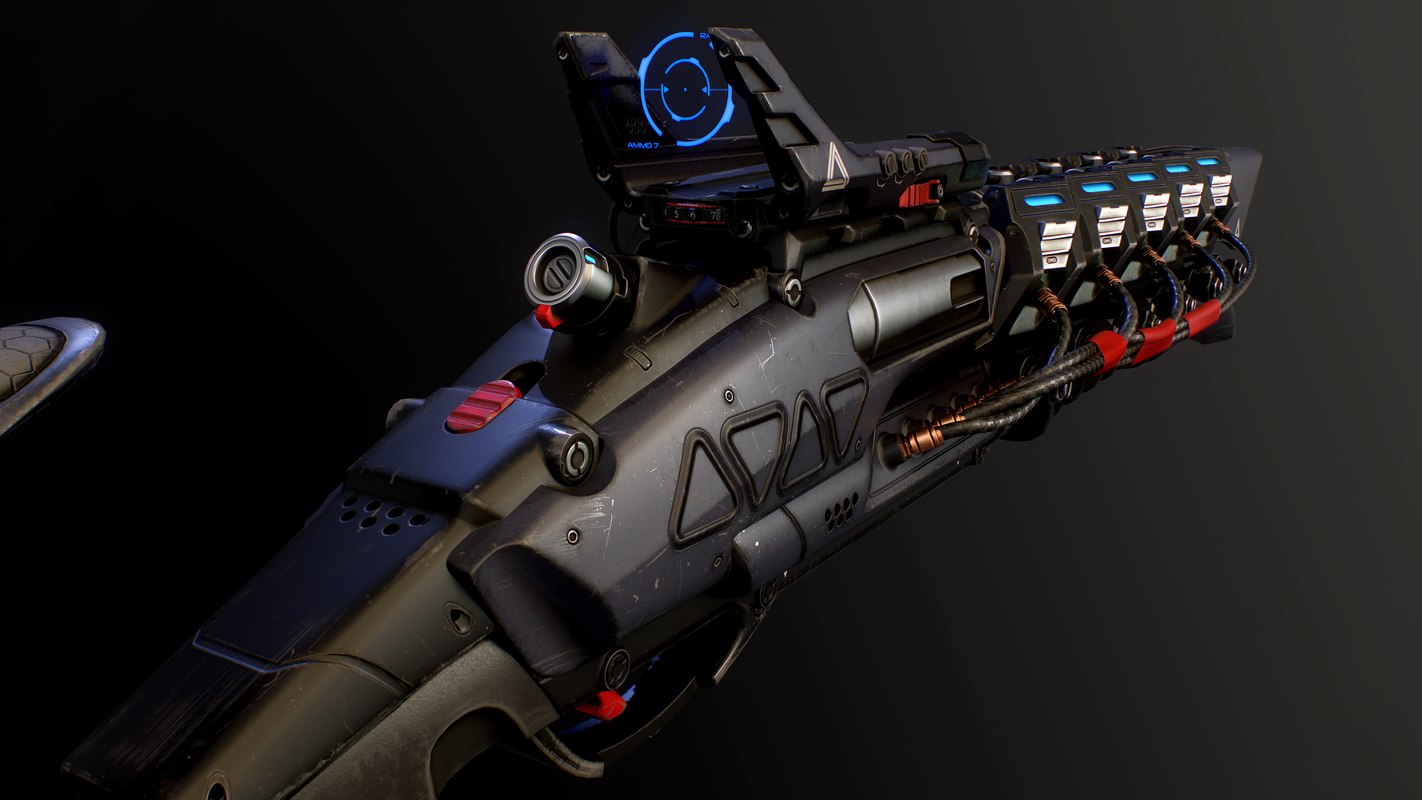 Futuristic gun 3D - TurboSquid 1360333