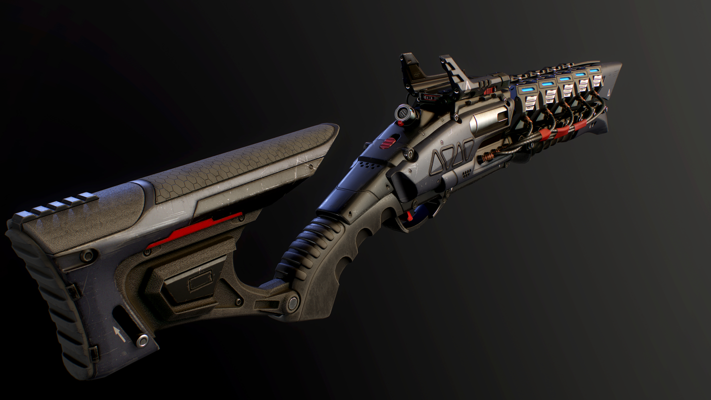 Futuristic gun 3D - TurboSquid 1360333
