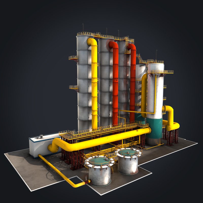 Chemical factory 3D model - TurboSquid 1152550