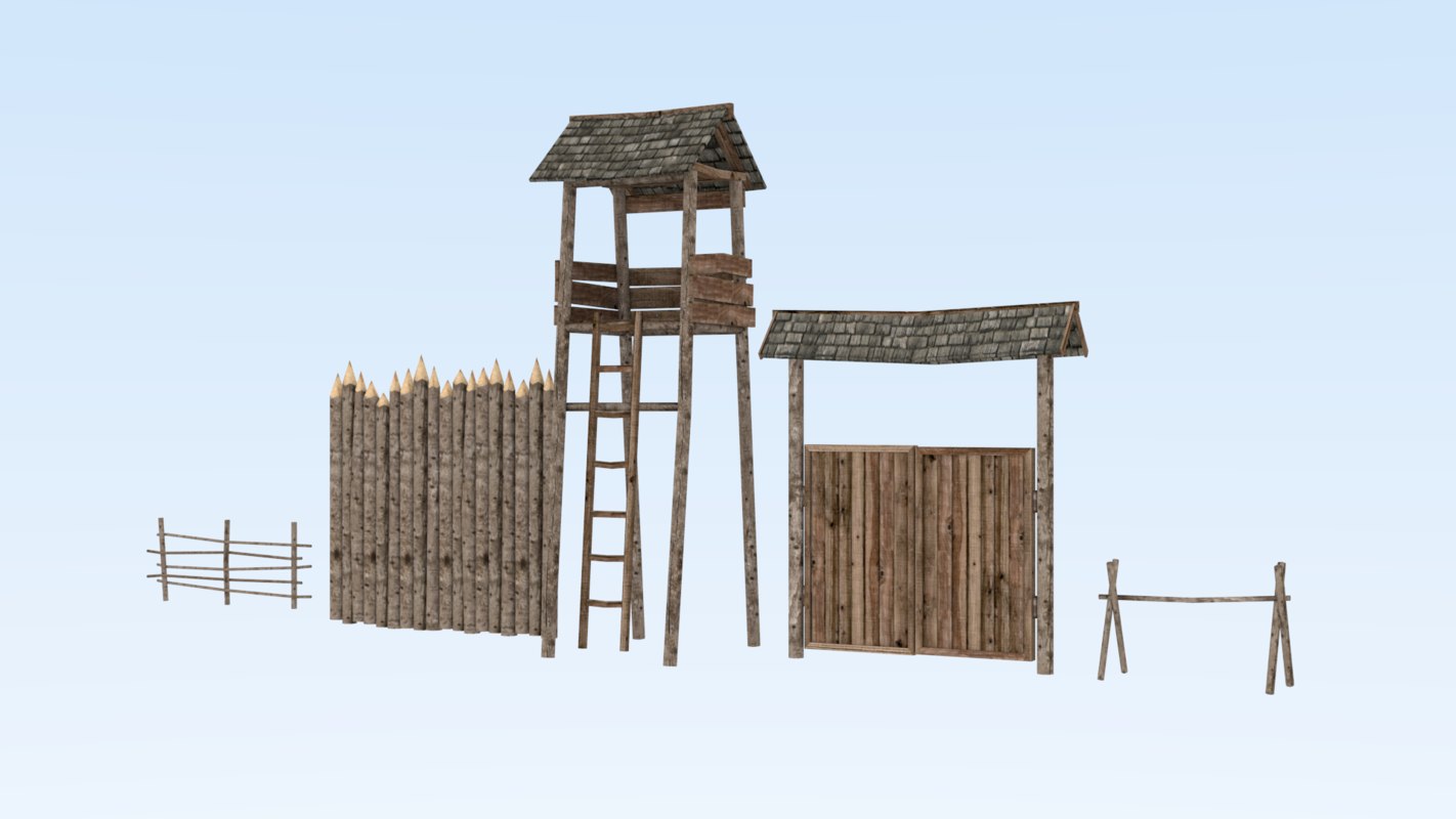 Tower fence medieval architecture 3D model - TurboSquid 1360576