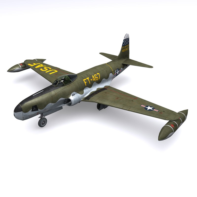 Lockheed shooting star f-80 3D model - TurboSquid 1361140
