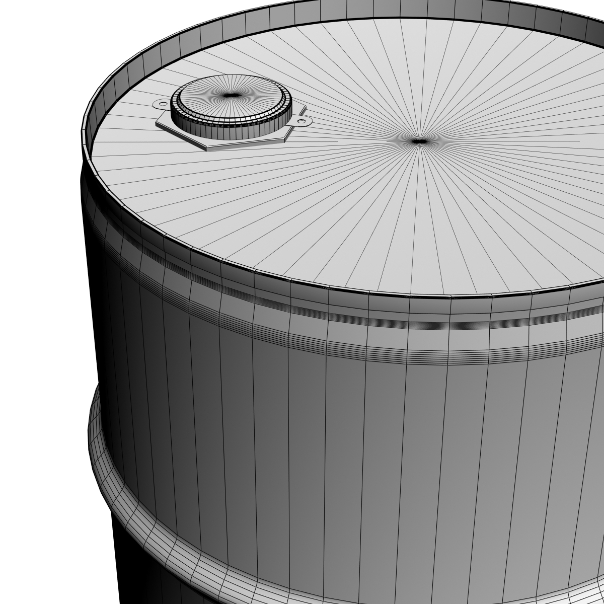 modelo 3d Barril metálico con aro cilíndrico. - TurboSquid 1361315
