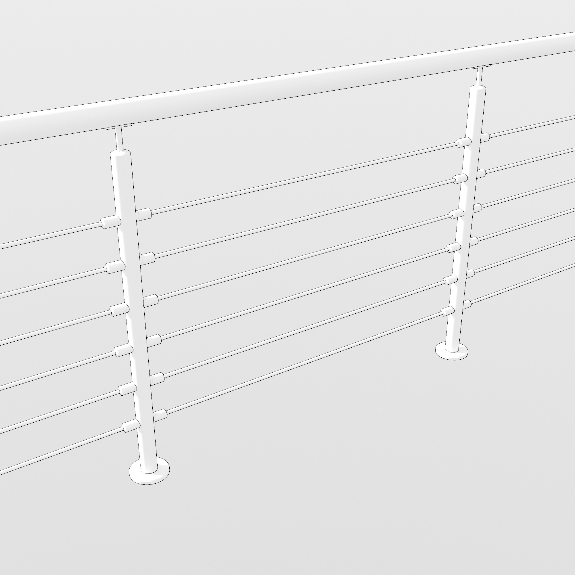 3D stainless steel railing - TurboSquid 1361437