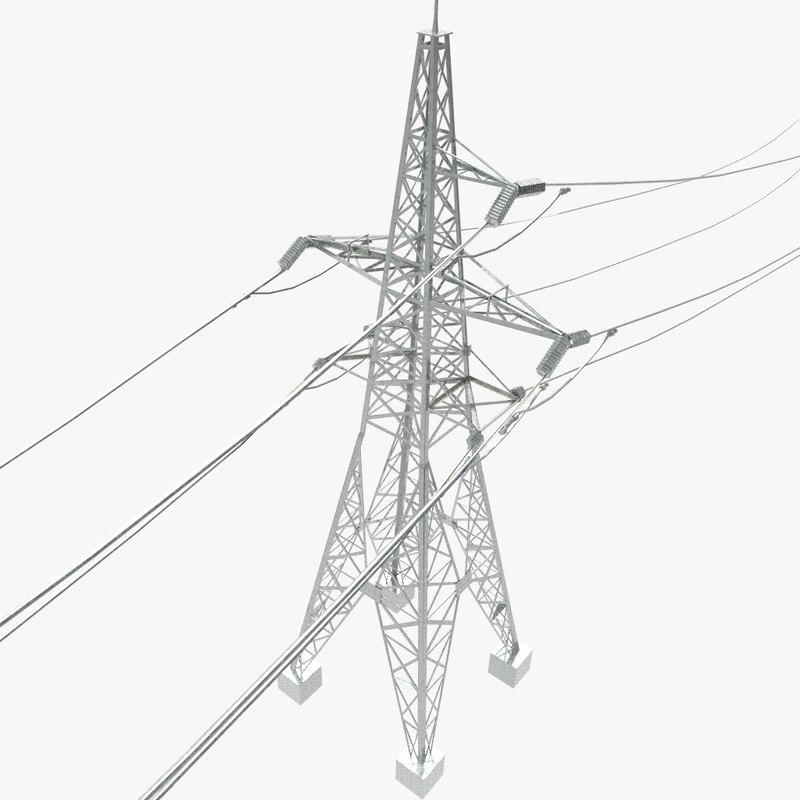 3d power line 110 kv model