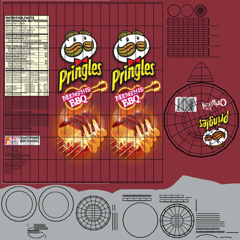 3D pringles chips plate model - TurboSquid 1361610