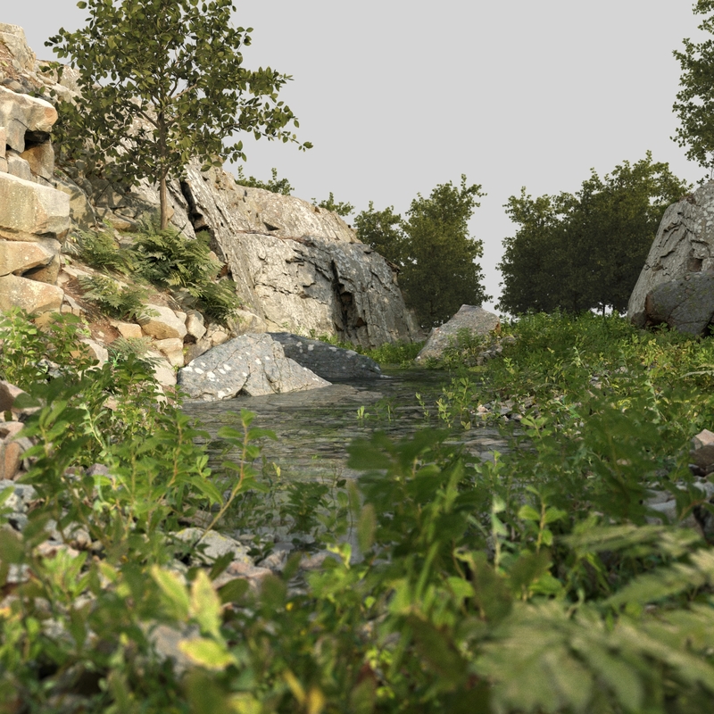 Rocky forest scene 3D model - TurboSquid 1361722