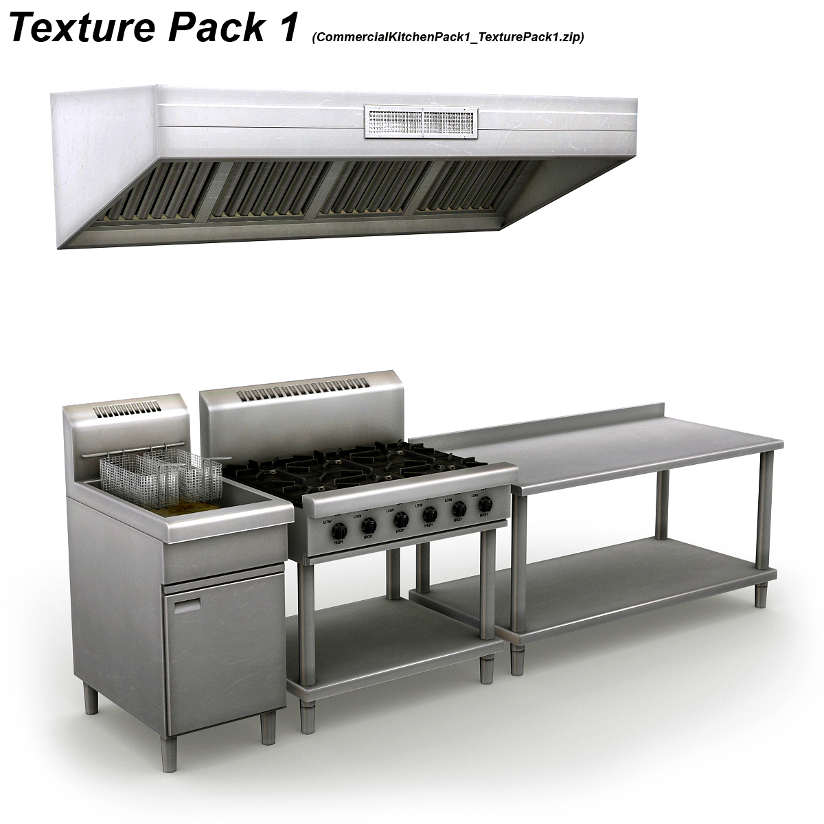 3d commercial kitchen pack