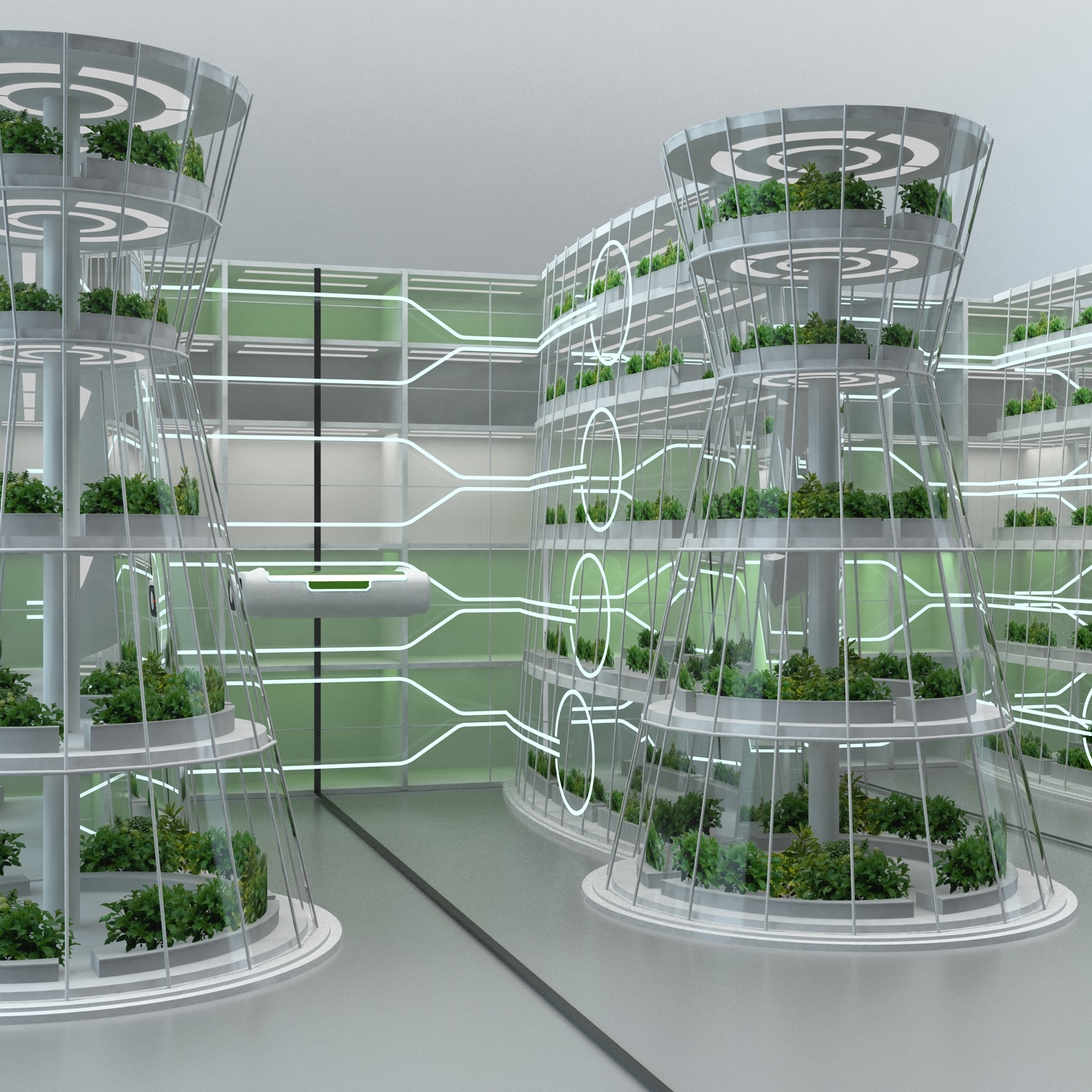 3D hydroponics vertical farm - TurboSquid 1361916