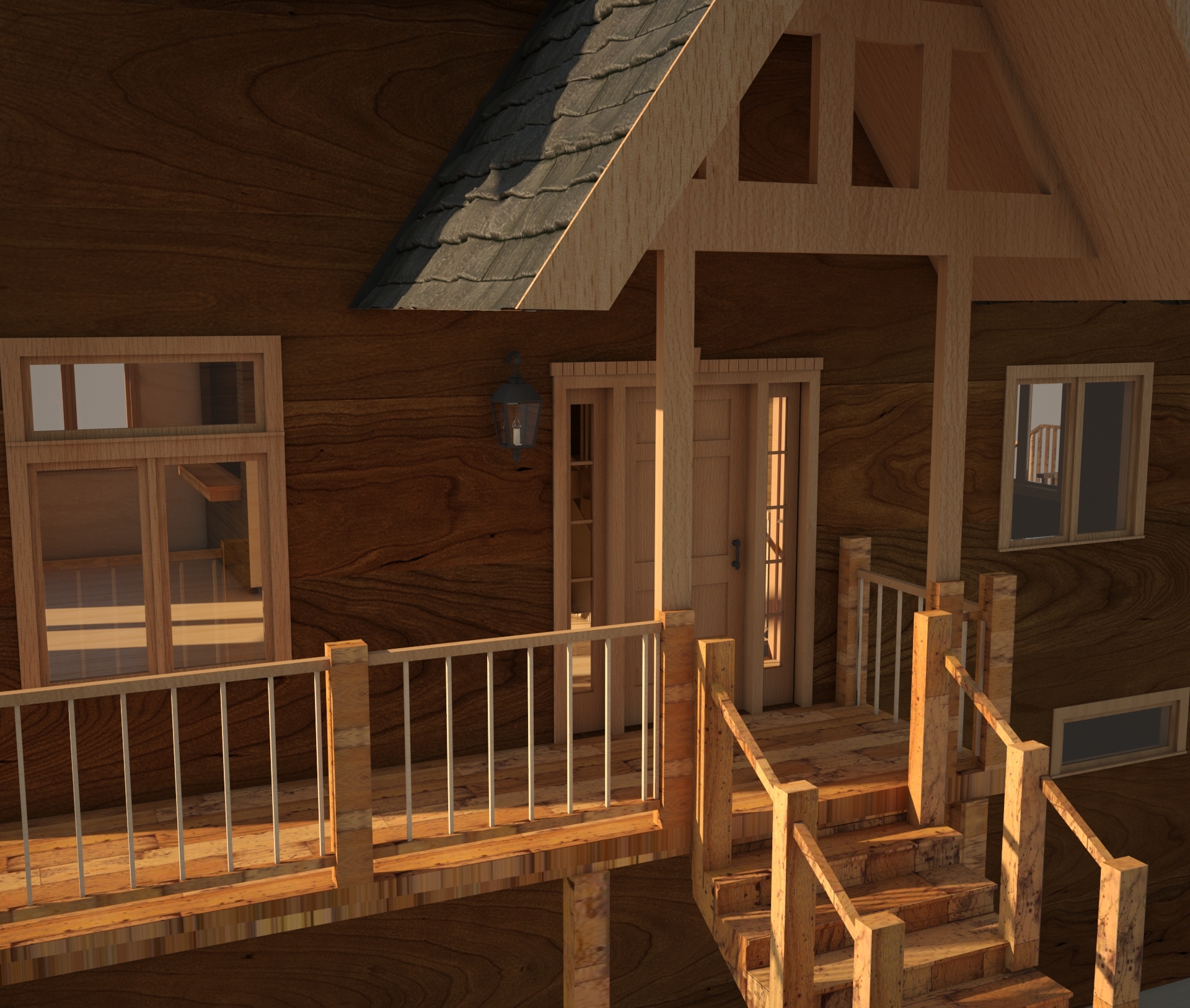 3D cabin architectural interior model - TurboSquid 1362326
