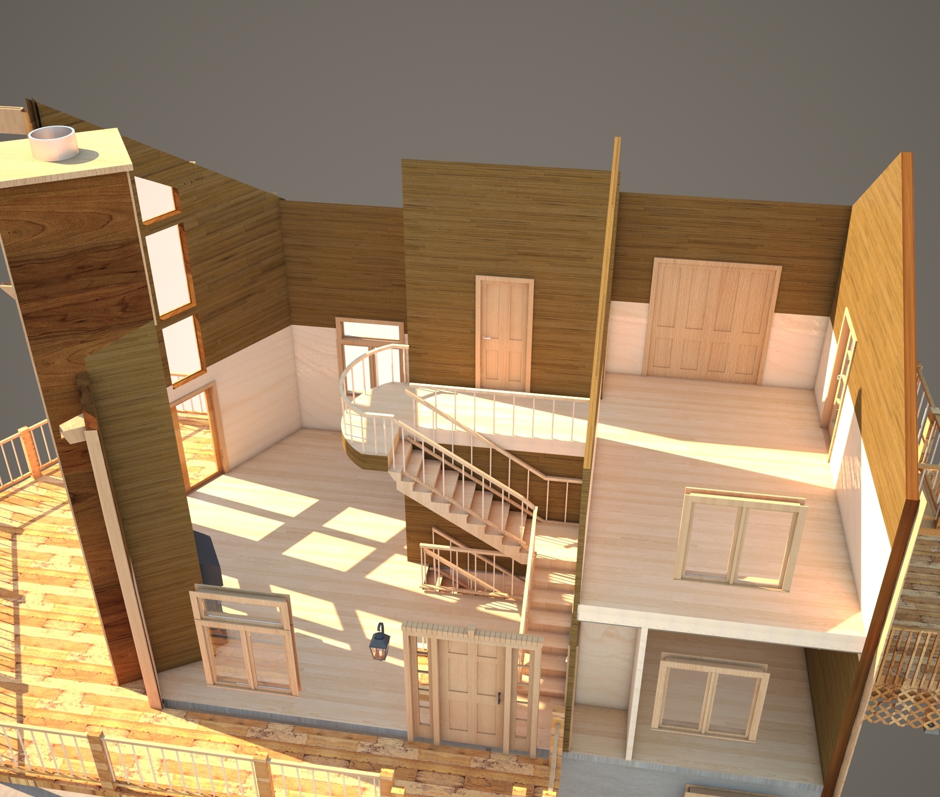 3D cabin architectural interior model - TurboSquid 1362326